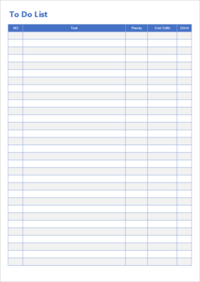 To Do List Templates | Free Excel