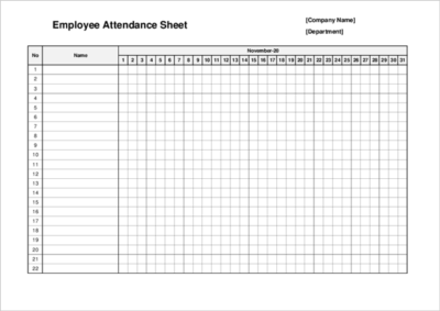 Attendance Sheet Templates | Free Excel Download