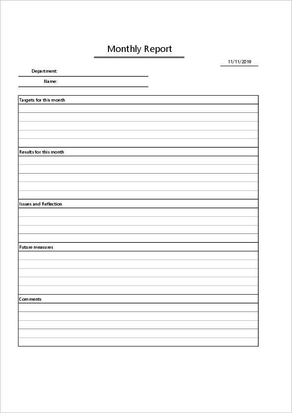 Monthly Report Template02 Excel Free Download Monthly Report Template02 Excel Free Download