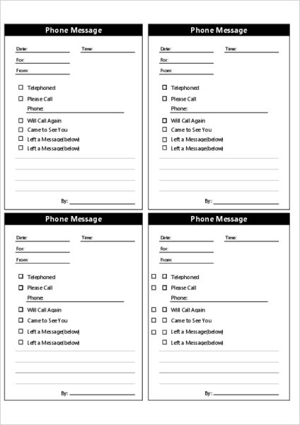 Phone message templates with excel | Free download